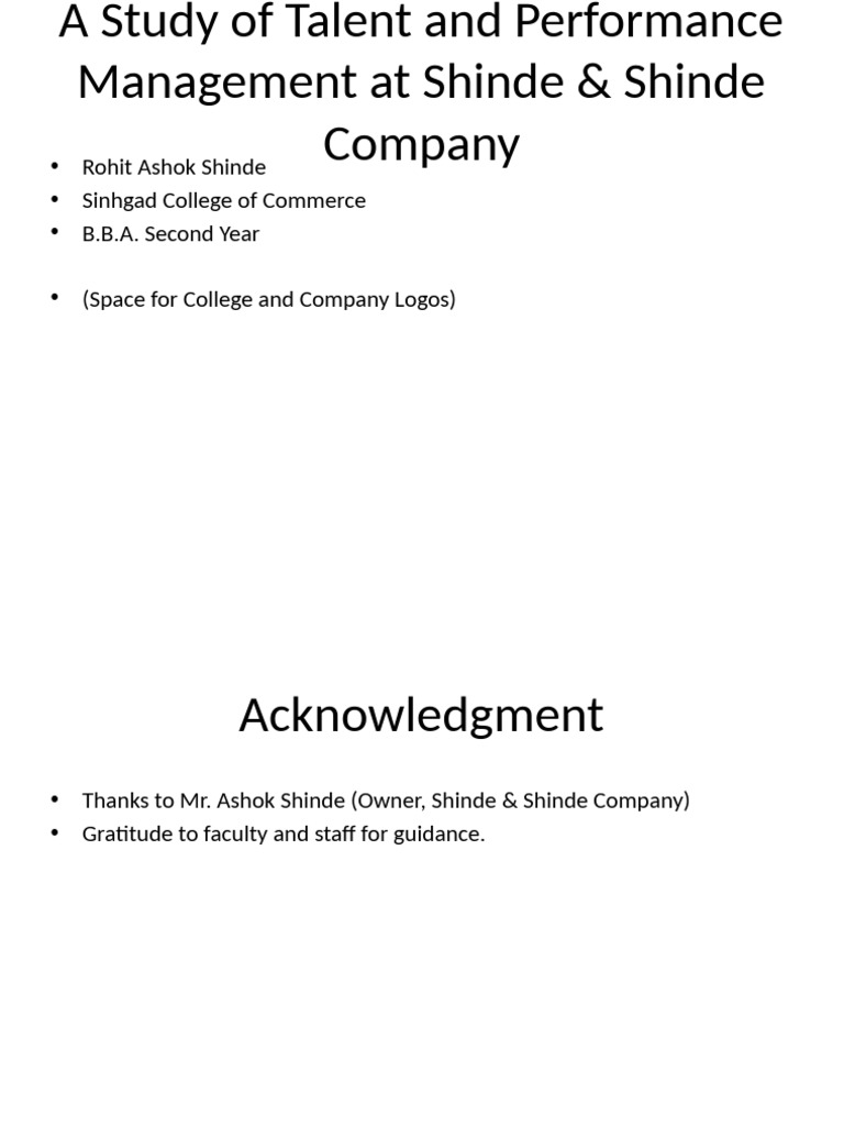 Shinde and Shinde Field Project | PDF | Organizational Behavior ...