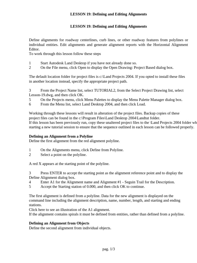 LESSON 19 Defining and Editing Alignments | PDF | Command Line ...