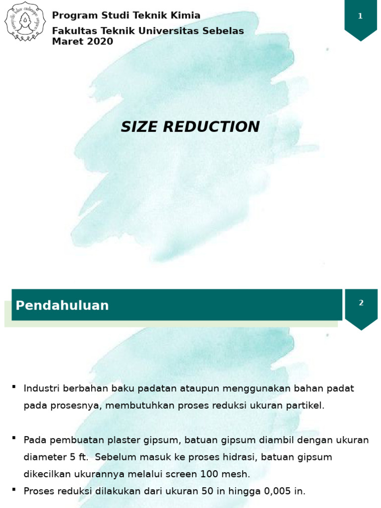 Size Reduction | PDF