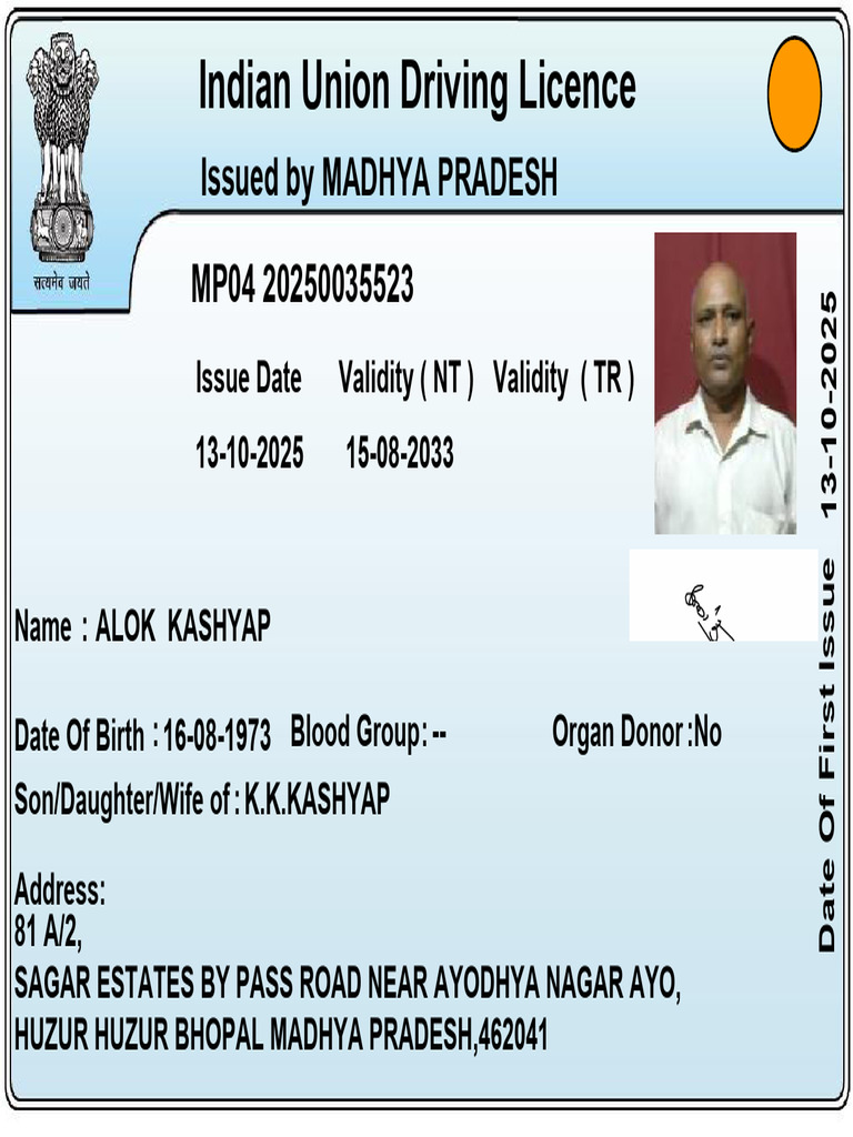 Bhopal Driving Licence Details | PDF