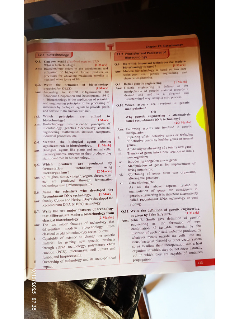 Biotechnology Class 12 HSC | PDF