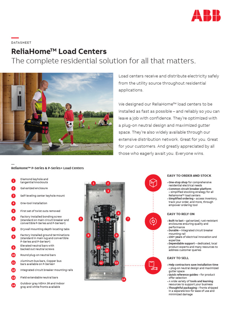ReliaHome Load Centers OnePager US Letter MB 1011 | PDF | Electric ...