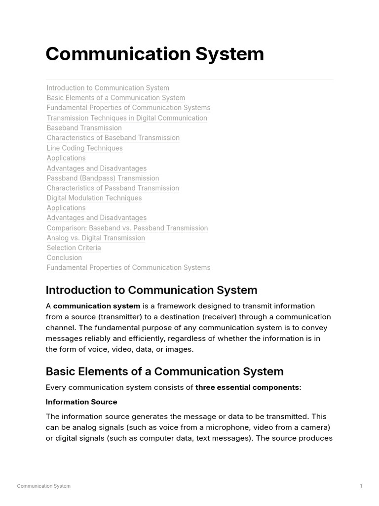 Communication - System Basics | PDF | Communications System ...