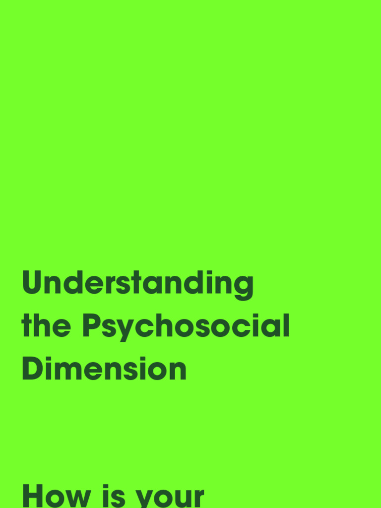 Psychosocial Dimension Presentation | PDF