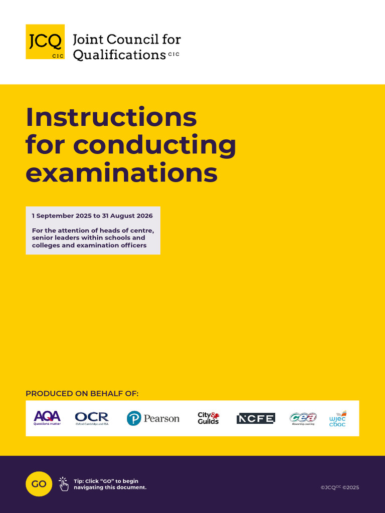 JCQ Exam Instructions 2025-26 | PDF | Hyperlink