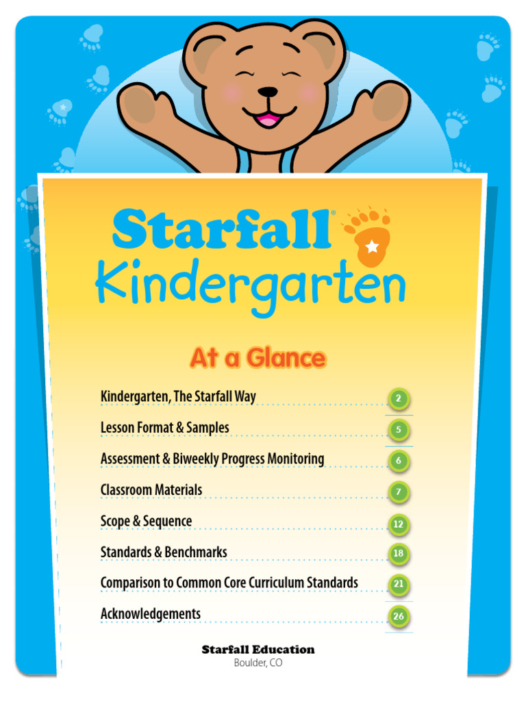 At Glance Kindergarten Curriculum | PDF | Phonics | Reading Comprehension