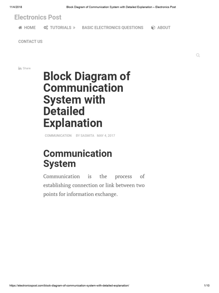 Communication System Block Diagram Guide | PDF | Transmission Medium ...