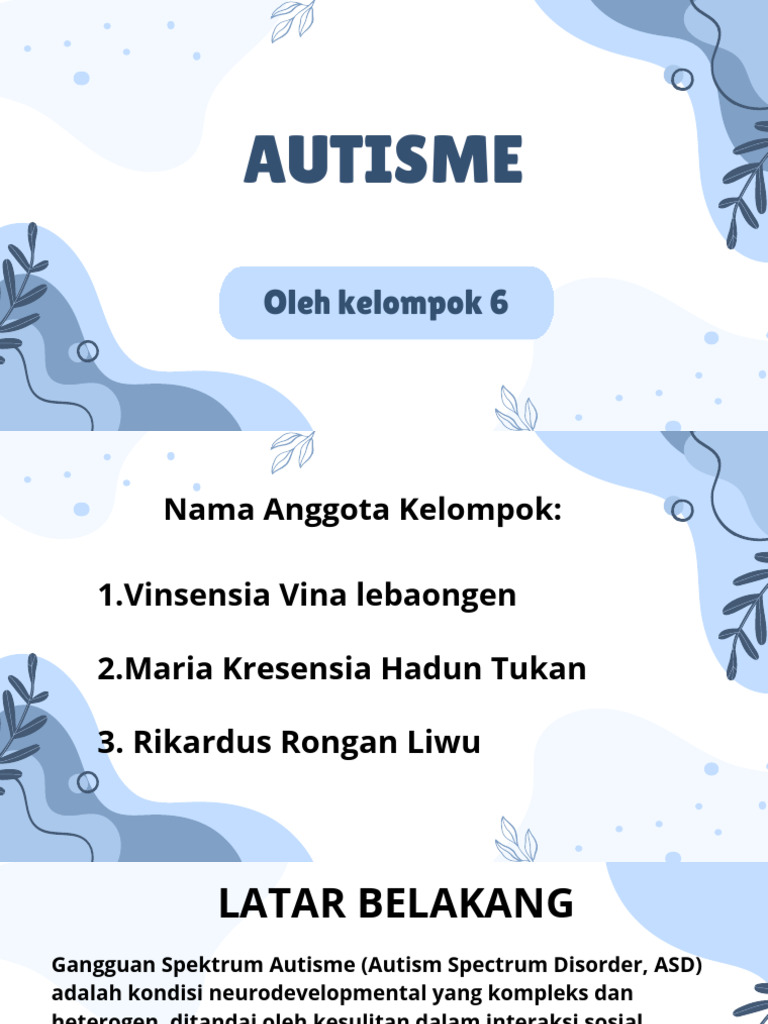 Autisme Kelompok 6 - 20250924 - 005601 - 0000 | PDF