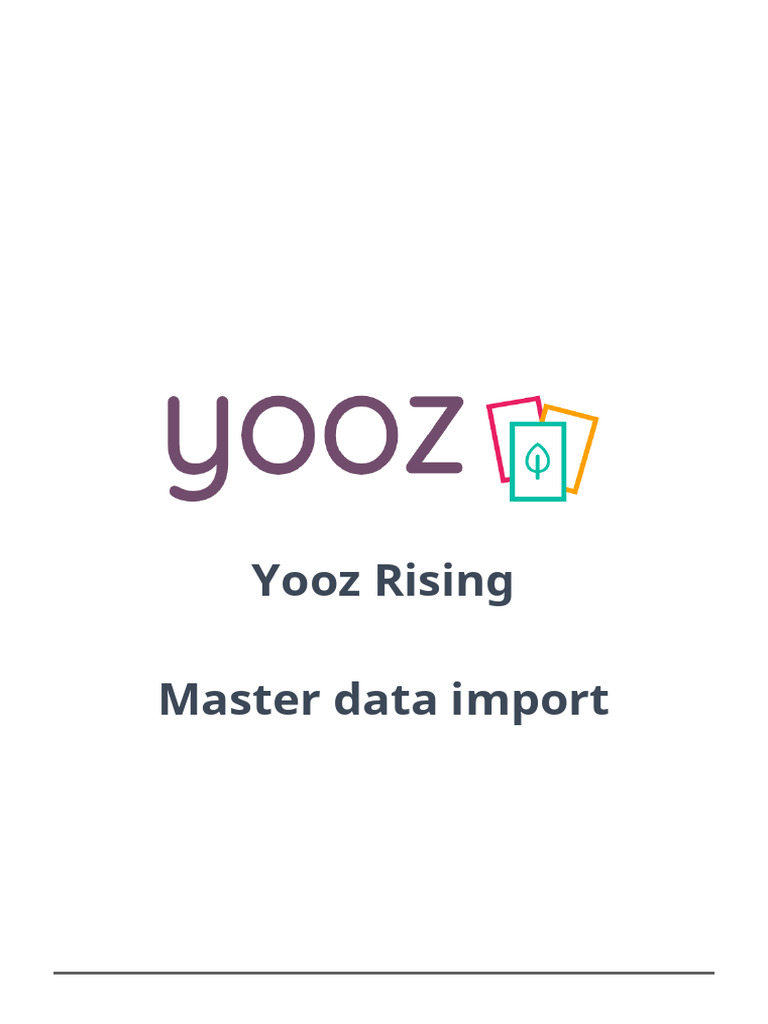 YoozRising MasterData Specifications EN | PDF | Comma Separated Values | Xml