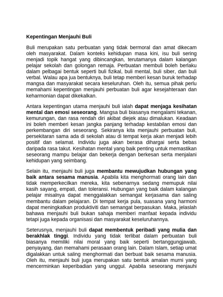 KEPENTINGAN JAUHI BULI | PDF