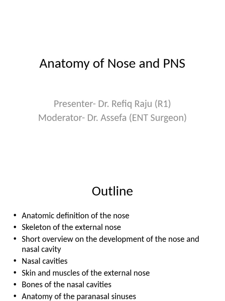 Anatomy of Nose and PNS | PDF | Human Nose | Vein