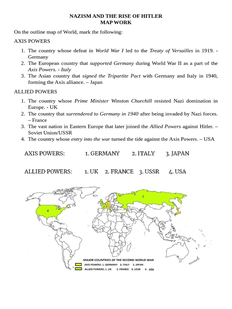 Nazism and the Rise of Hitler Map and Timeline | PDF