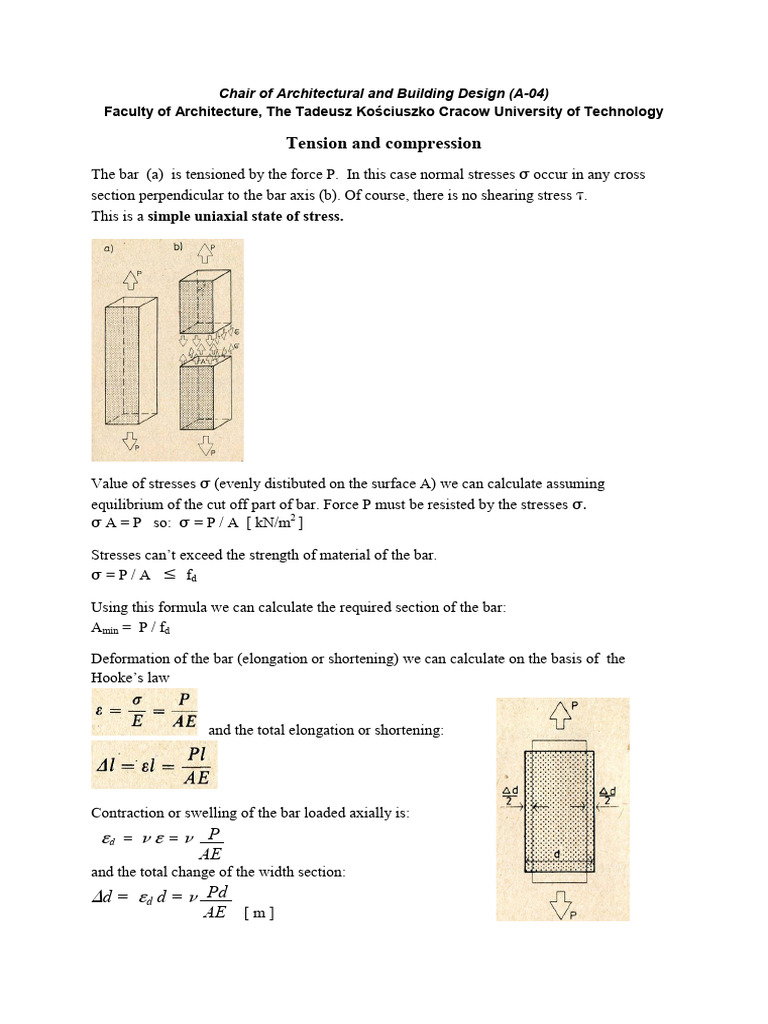 Tension and Compression. Shearing | PDF | Stress (Mechanics) | Strength ...