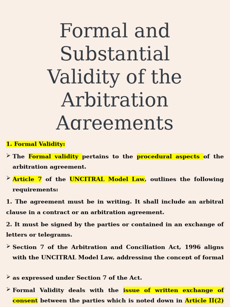 Validity of Arbitration Agreements Explained | PDF | Arbitration | Treaty