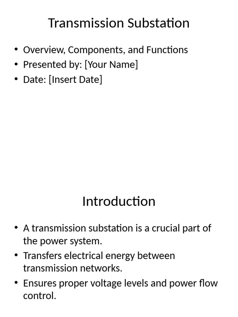 Transmission Substation Overview and Functions | PDF | Electric Power ...