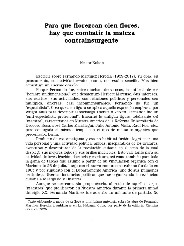 Legado de Fernando Martínez Heredia | PDF | marxismo | Cuba