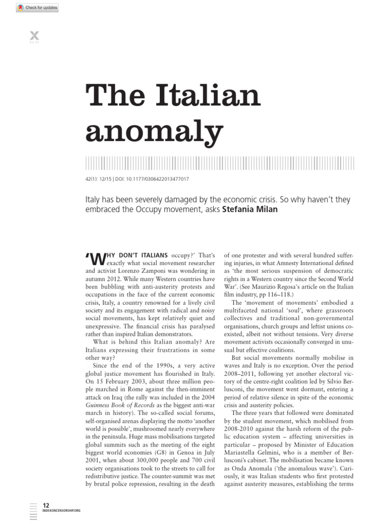 Italy's Silence Amid Economic Crisis | PDF | Italy | Occupy Movement