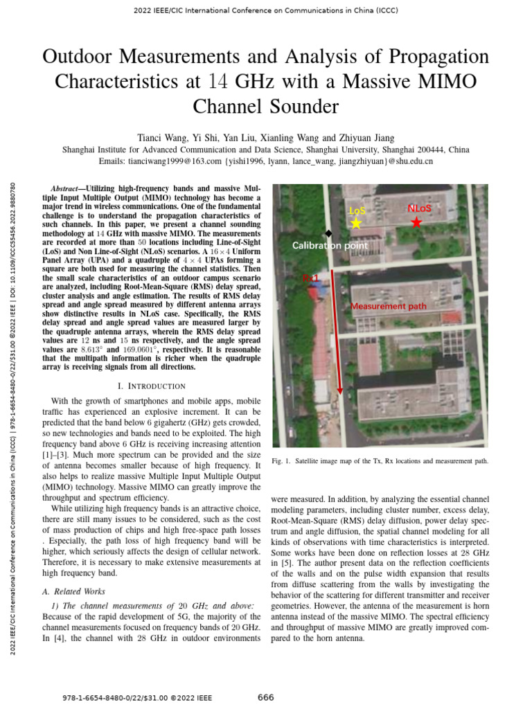 Outdoor Measurements and Analysis of Propagation Characteristics at 14 ...