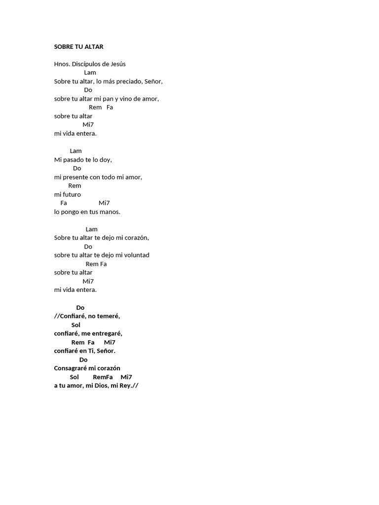 Sobre Tu Altar | PDF