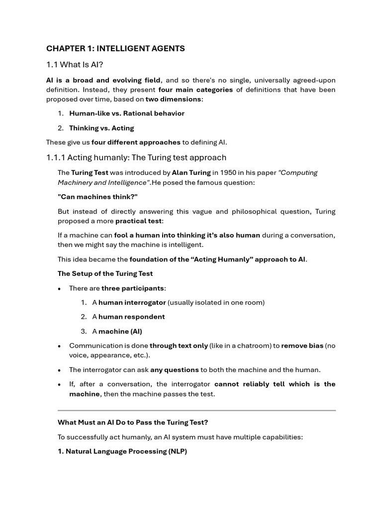 Understanding AI: Turing Test Insights | PDF | Intelligence (AI ...