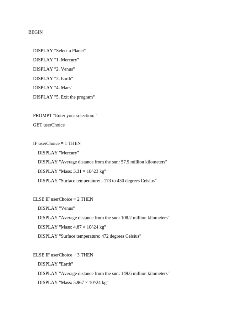 Graded Project 3 Pseudocode. | PDF