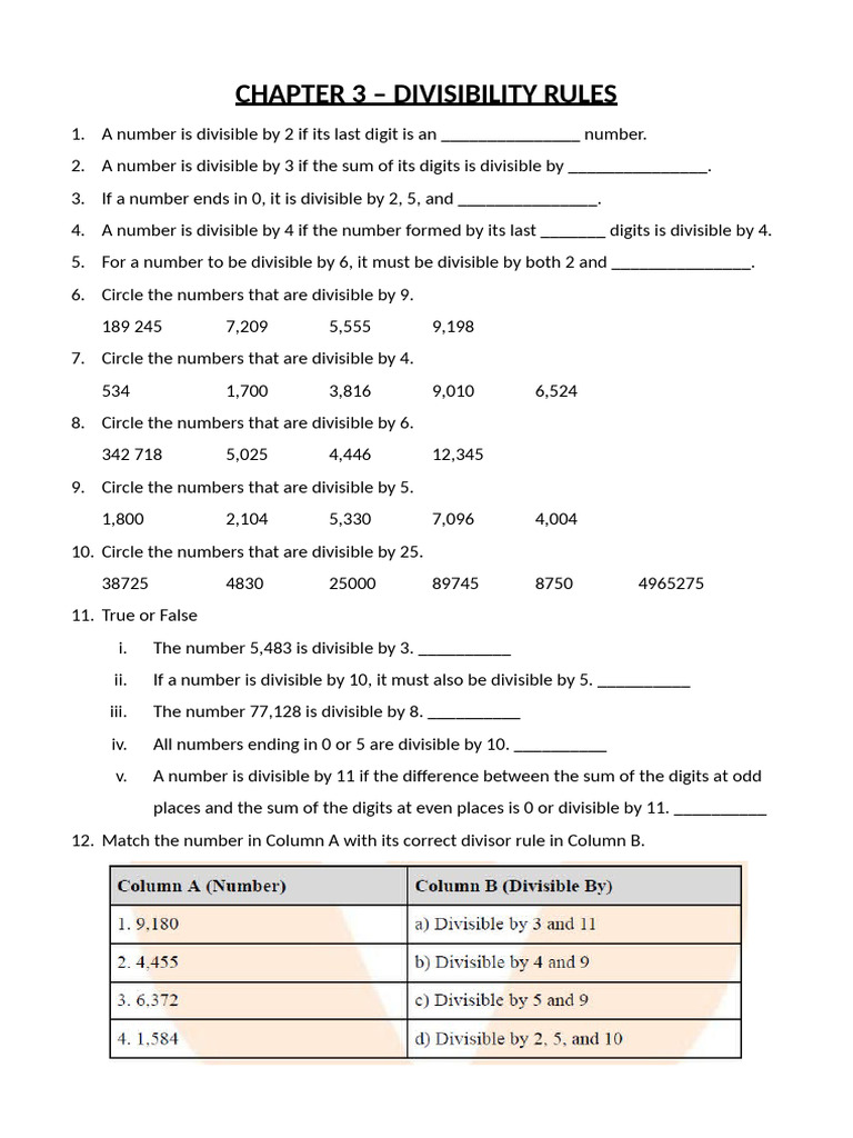 Maths 3 - Divisibility Rules | PDF | Prime Number | Numbers