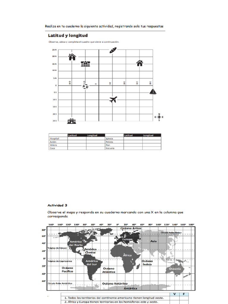 Ejercicos De Coordenadas Pdf