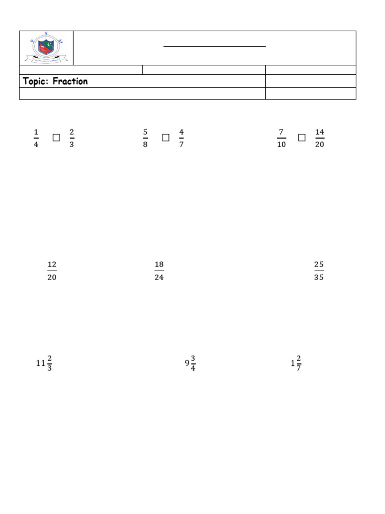 Test # 4 CH# 2A Fraction | PDF