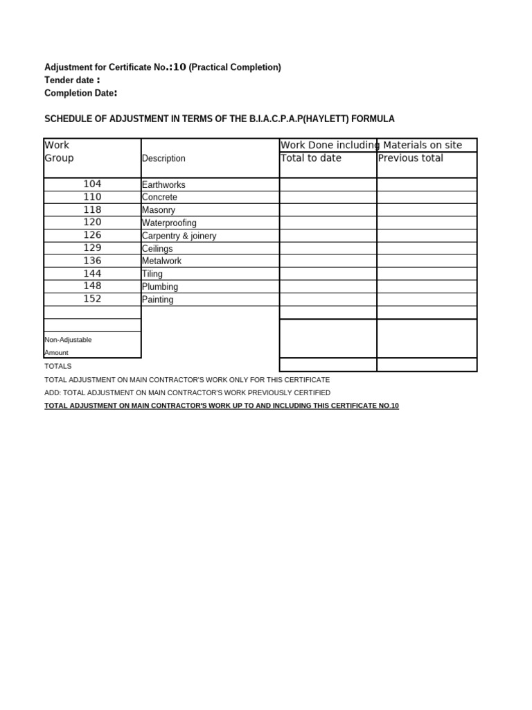 Haylett Formula Adjustment Schedule | PDF | Building Engineering ...