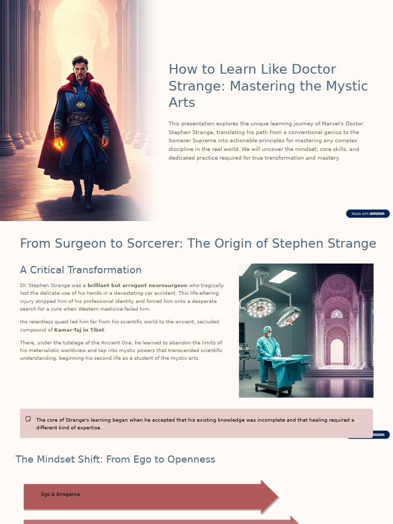 How To Learn Like Doctor Strange Mastering The Mystic Arts | PDF