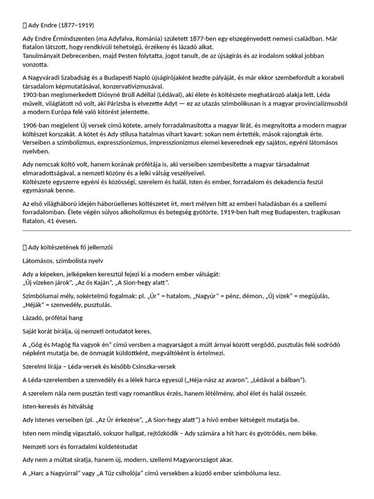 Ady És Babits | PDF