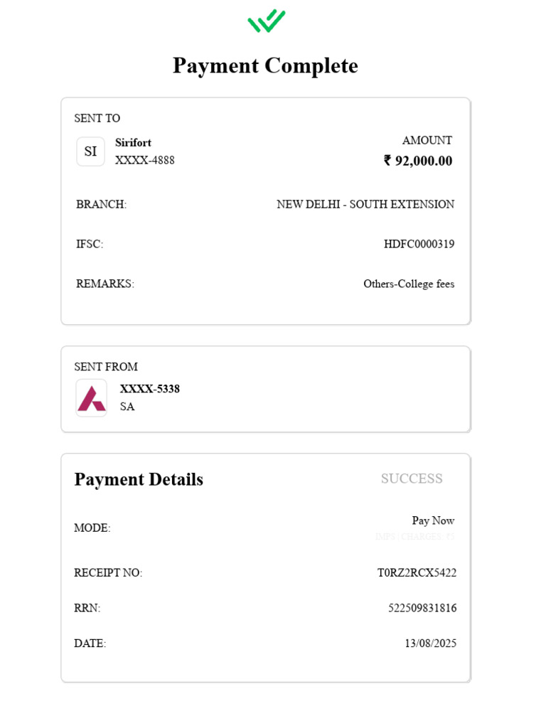 College Fee Payment Receipt | PDF
