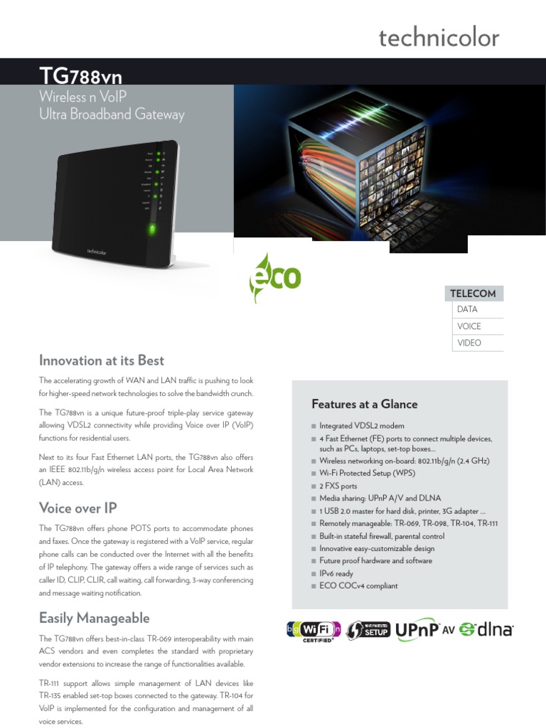 Tg788Vn: Wireless N Voip Ultra Broadband Gateway | PDF | Voice Over Ip ...