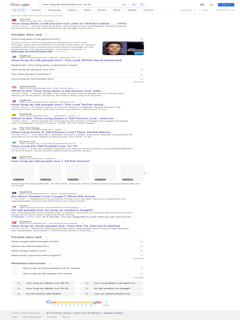 How Long Do Tall People Live 12-15 - Google Search | PDF
