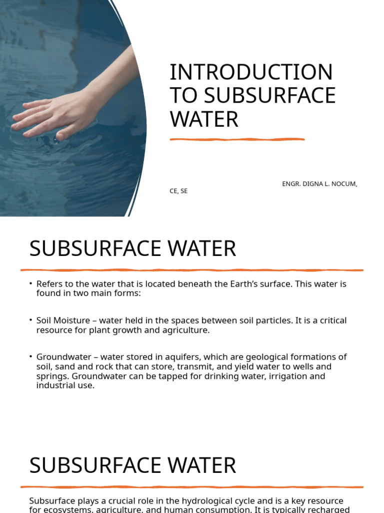 Intro To Subsurface Water - Tagged | PDF | Groundwater | Aquifer