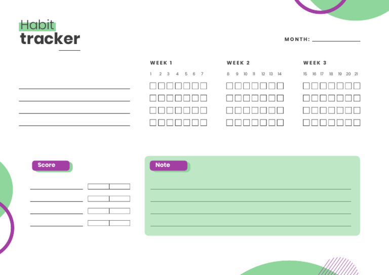 21 Day Challenge Tracker | PDF