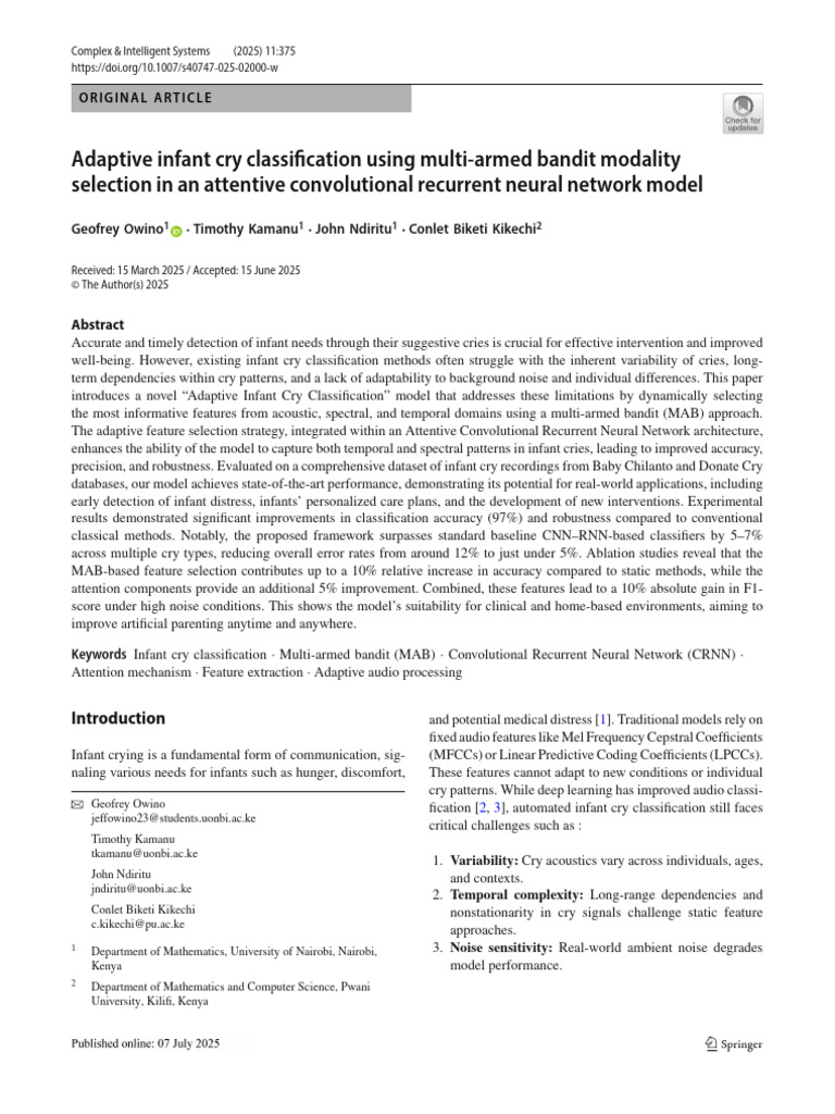 Infant Cry Classification Using Cnn+Rnn | PDF | Accuracy And Precision ...
