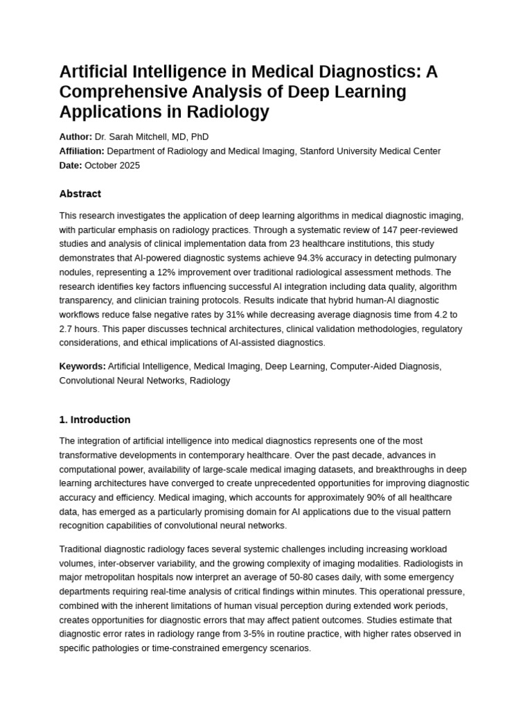 Ai Healthcare Diagnostics | PDF | Artificial Intelligence ...