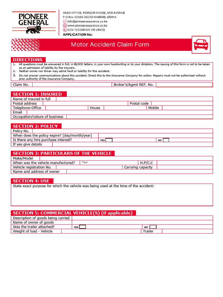Accident Claim Form Instructions | PDF | Insurance | Legal Liability