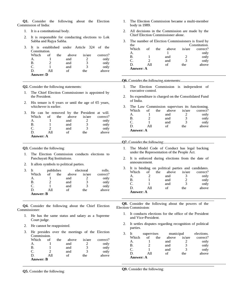 Election Commission of India Overview | PDF | Forms Of Government ...