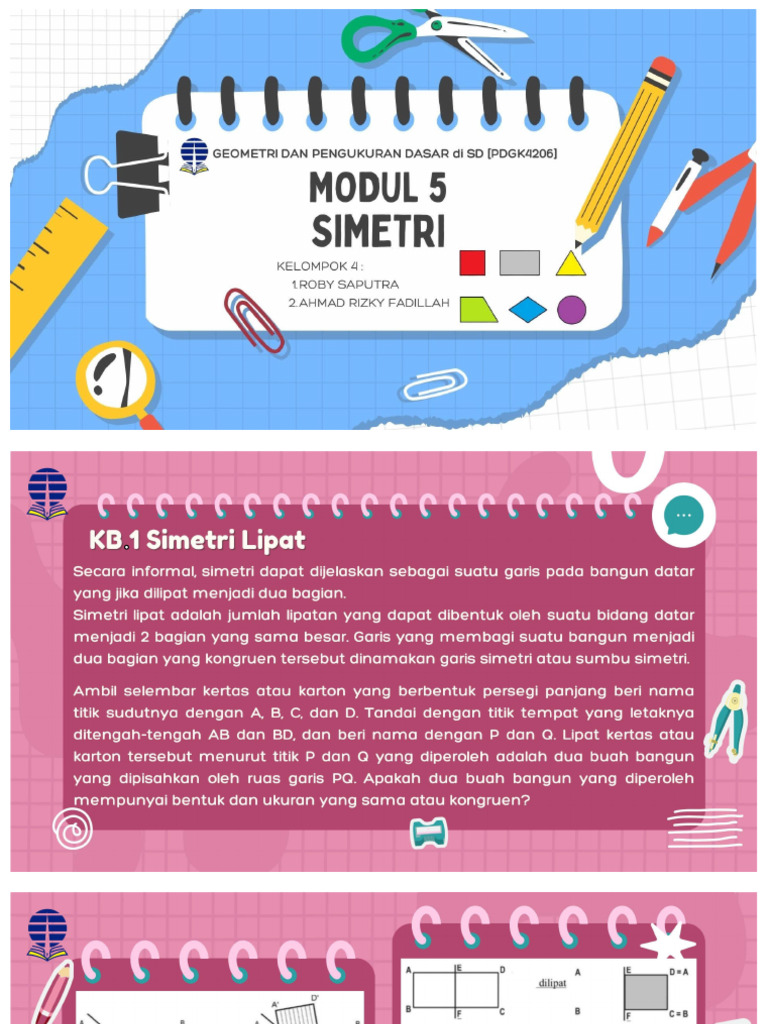 Ilide - Info 2 Modul 5 Simteri Kelompok 5 Geometri Dan Pengukuran Dasar Di SD PR | PDF