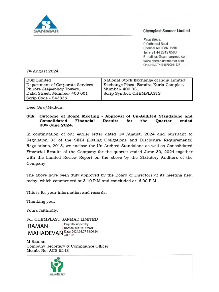 Quarterly Financial Results | PDF | Audit | Expense
