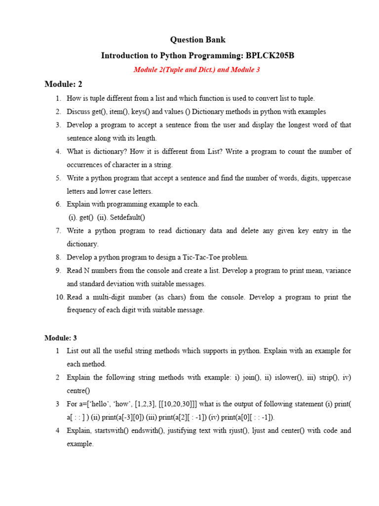 CIE II QB Updated | PDF | Computer File | Python (Programming Language)