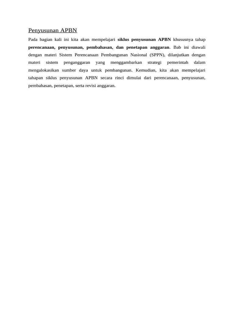 Tahapan Penyusunan APBN di Indonesia | PDF