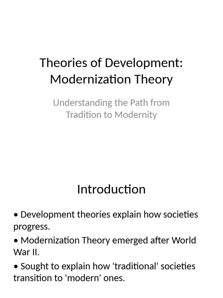 Modernization Theory Explained | PDF