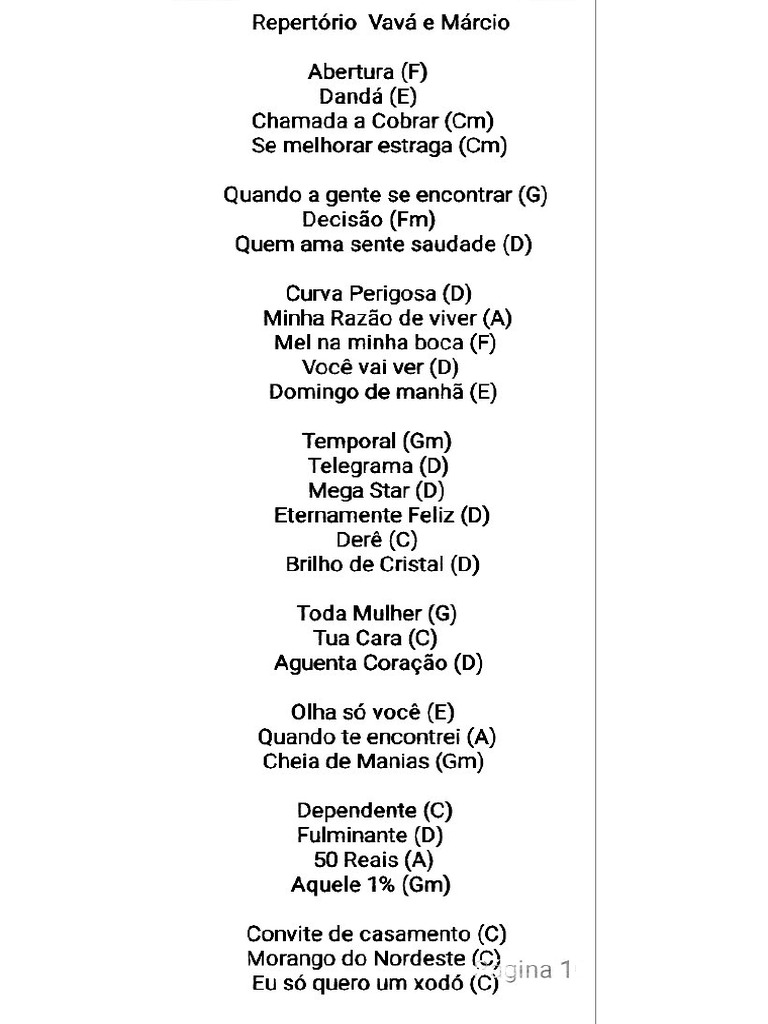Partituras Show Vavá e Márcio | PDF