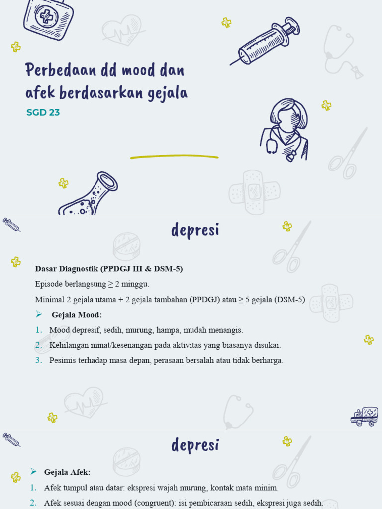 Perbedaan DD Mood Afek Berdasarkan Gejala Indo | PDF