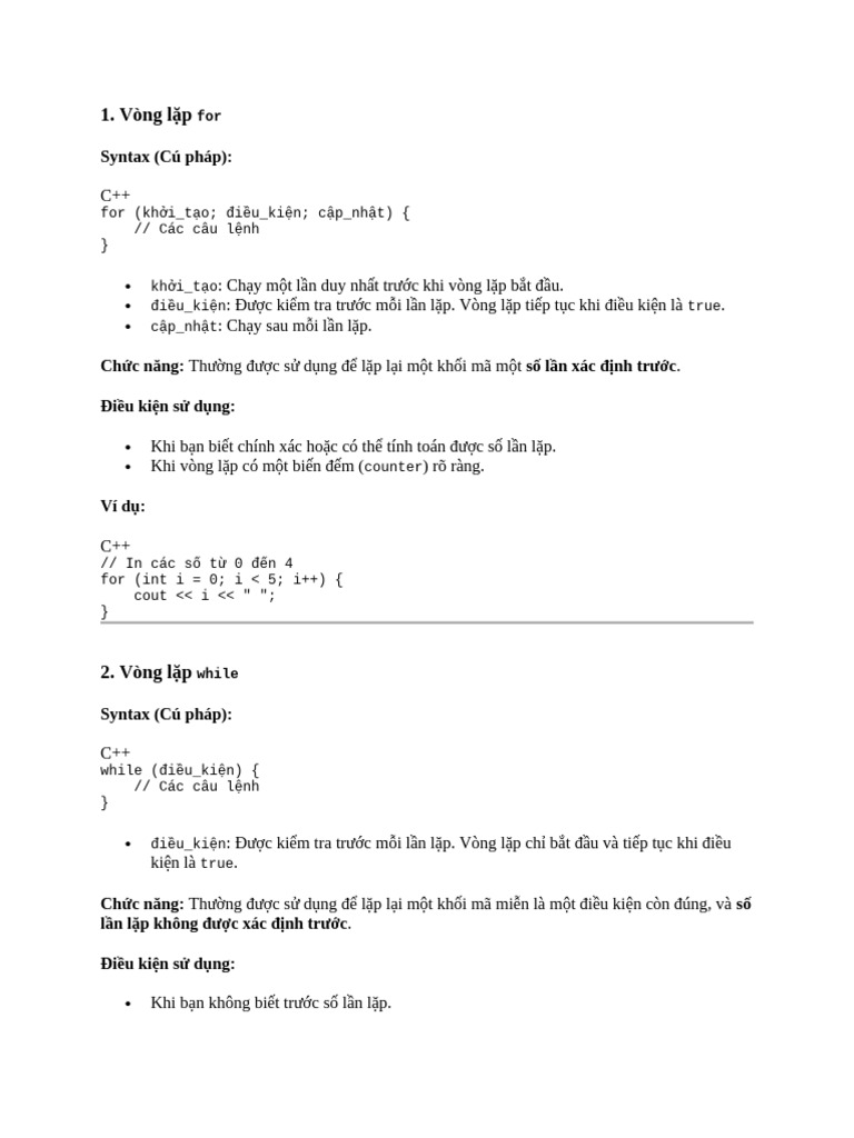Control Statements (For, While, Do While) | PDF