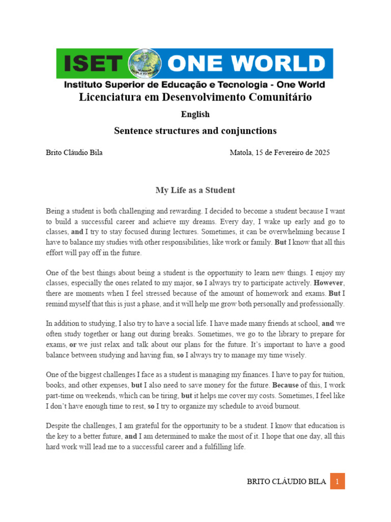 Sentence Structures and Conjunctions | PDF