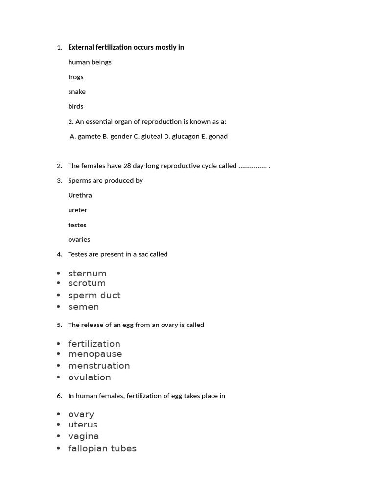 Reproduction in Humans Revision | PDF | Menstrual Cycle | Reproductive ...